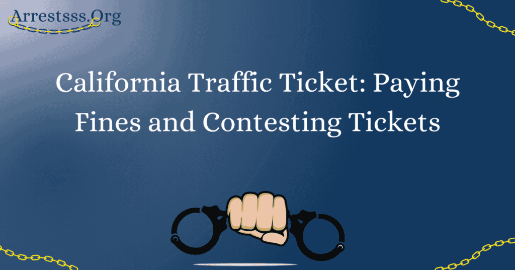 California Traffic Ticket: Paying Fines and Contesting Tickets Arrests Org